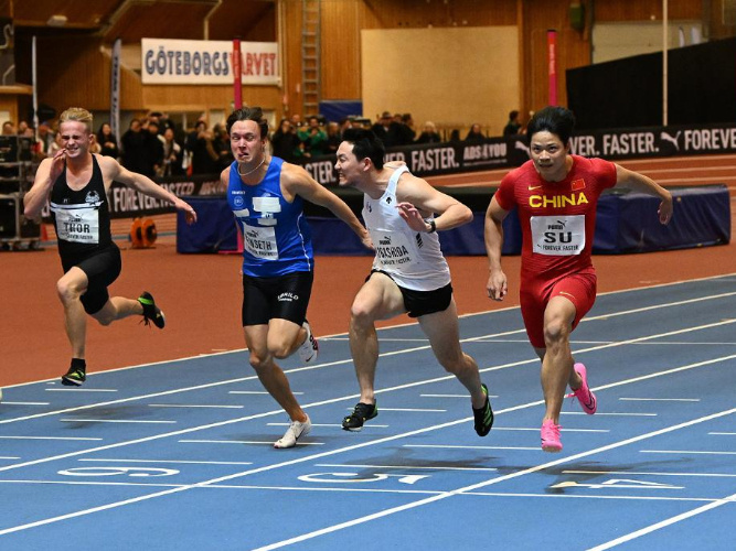 China's sprinter Su wins gold medal in season debut