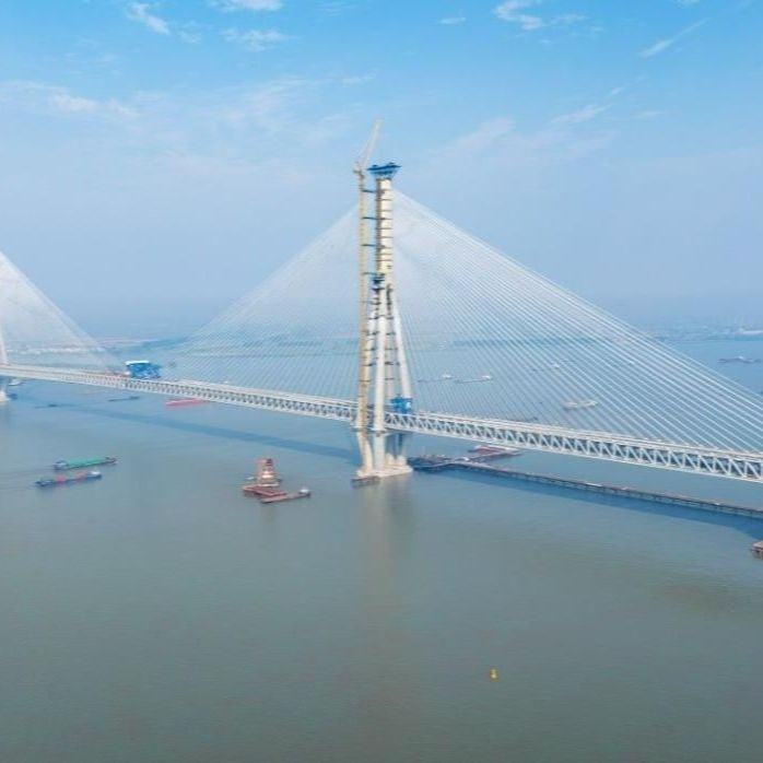 World's largest cable-stayed bridge fully connected in east China