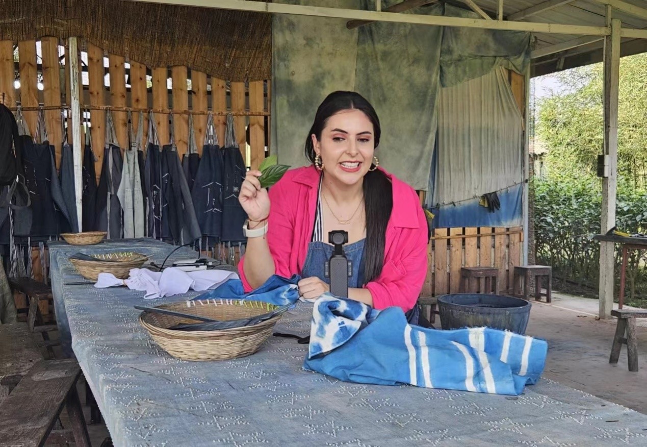 Latin American journalists learn ancient indigo dyeing in SW China's ...