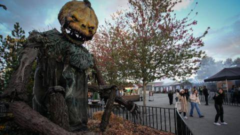 People participate in "Fright Nights" event in Vancouver, Canada