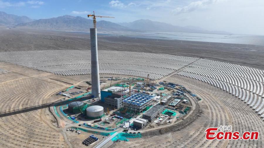 Largest solar thermal power project under construction in Qinghai